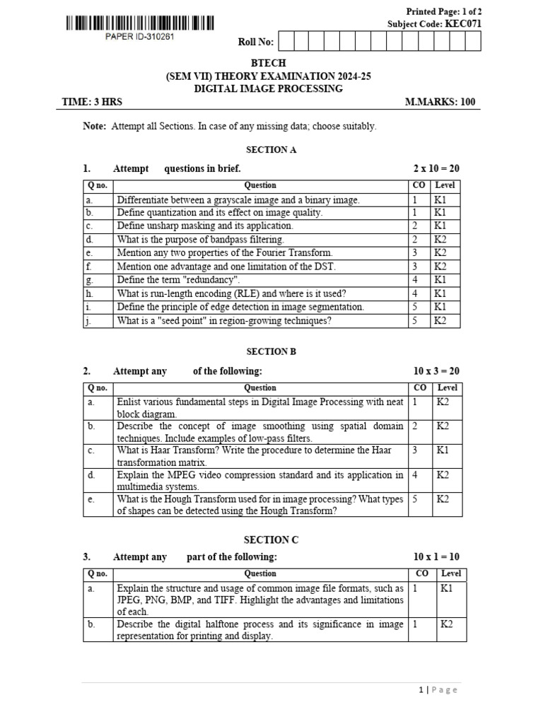 KEC071 | PDF | Data Compression | Multidimensional Signal Processing