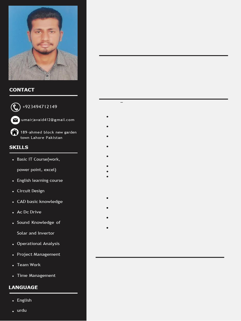 Umair Javaid: Professional Profile | PDF