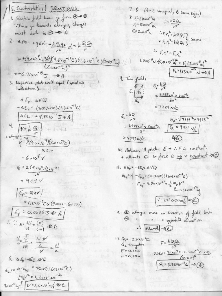 Solutions_-_Electrostatics_Package | PDF