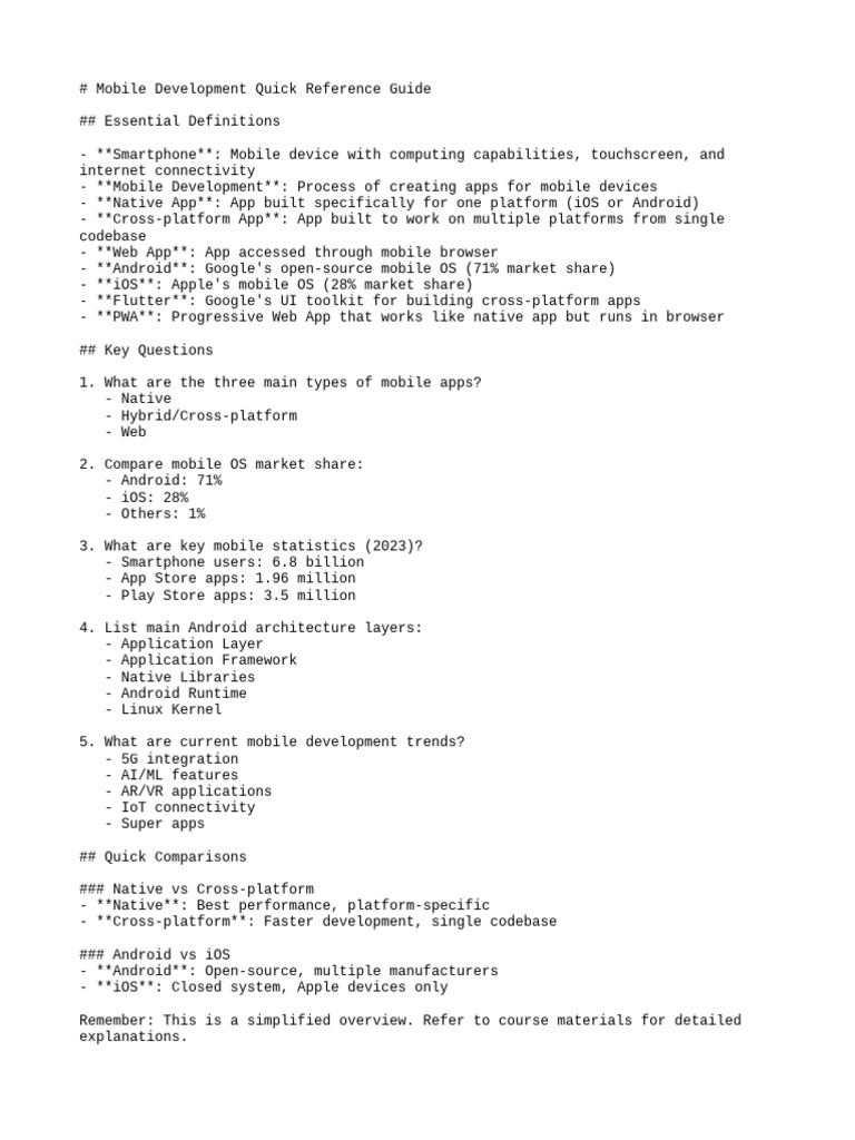 Mobile Dev Quick Guide | PDF