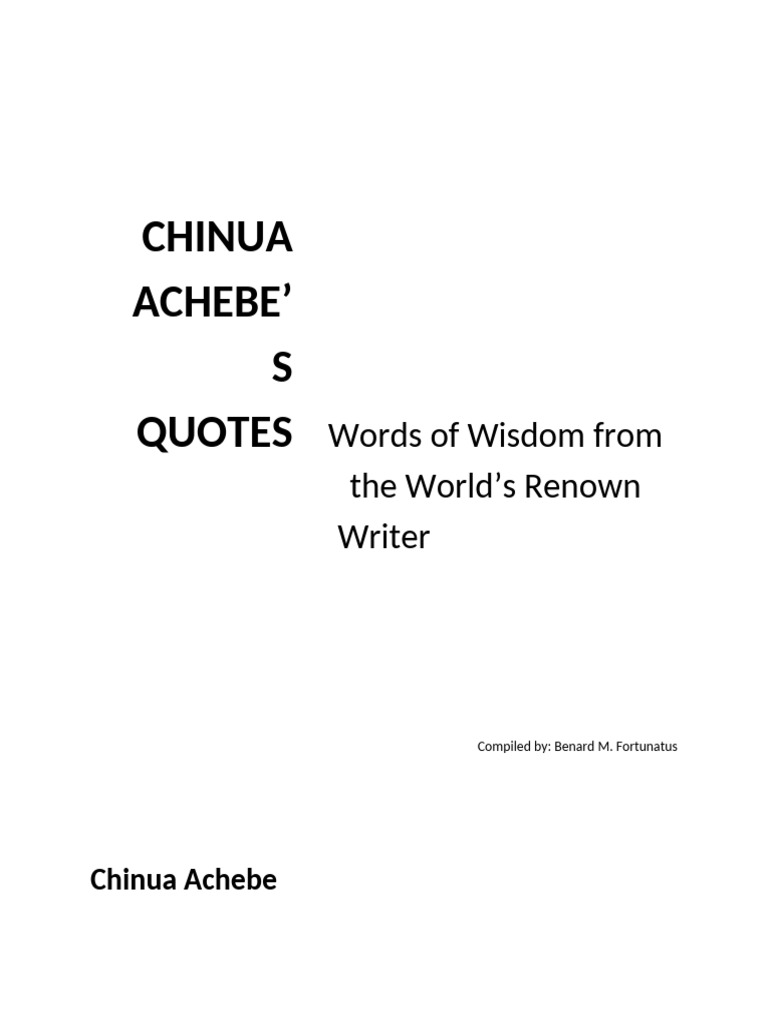 chinua achebe quotes | PDF
