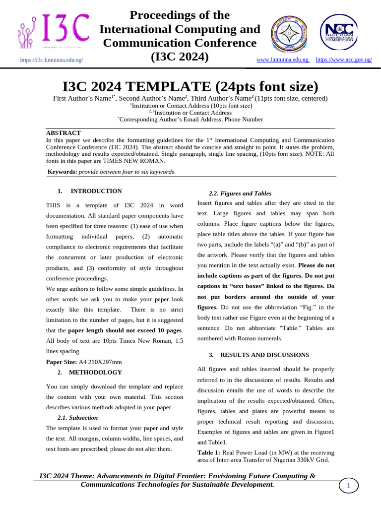 I3c Paper Submission Template | PDF | Citation