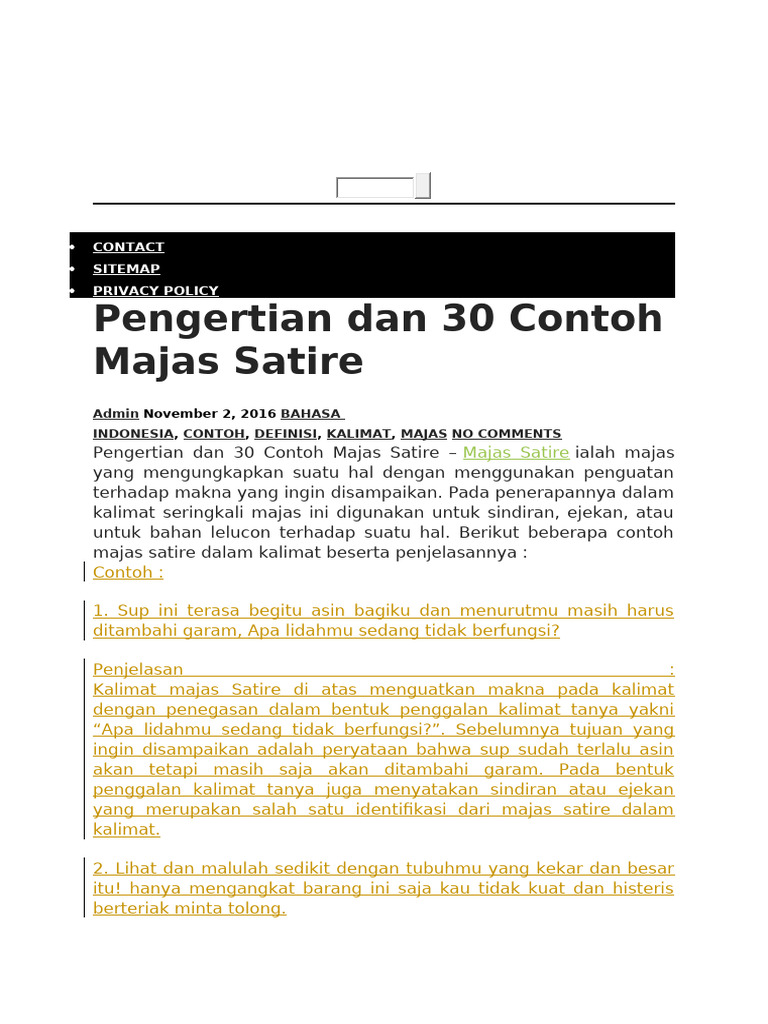 Contoh Satire | PDF