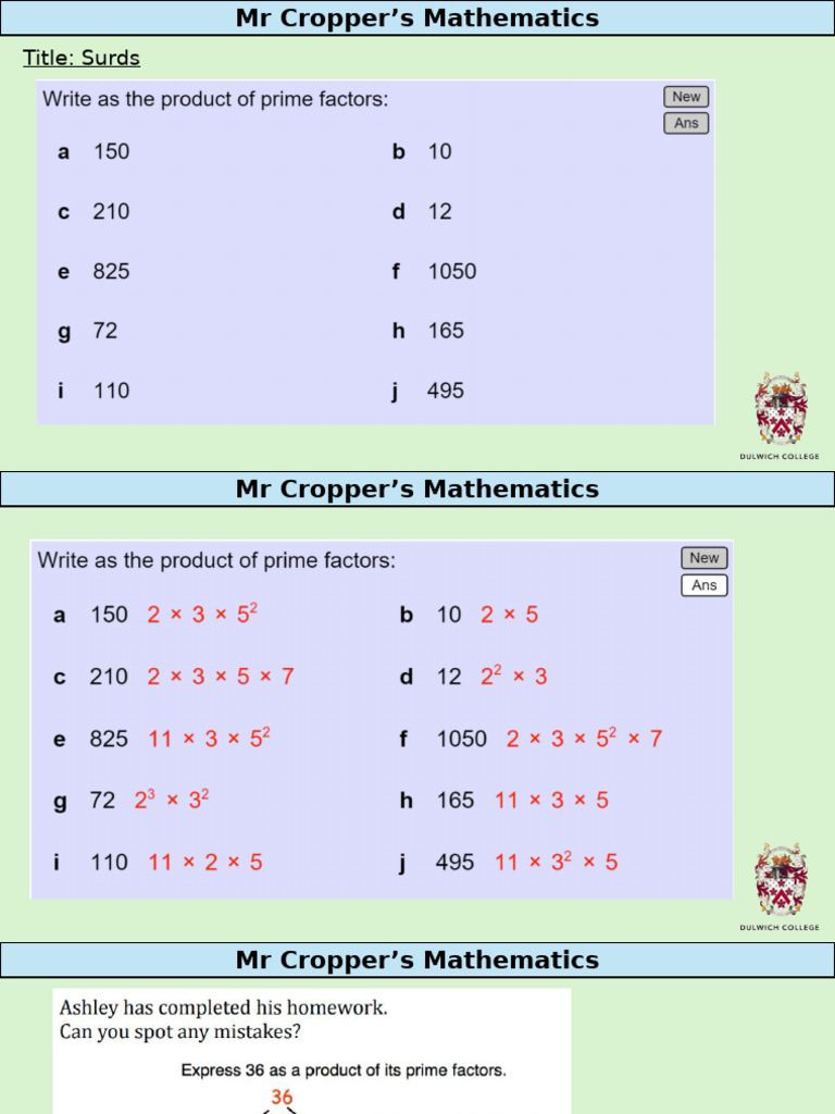 Year 9 - Surds | PDF