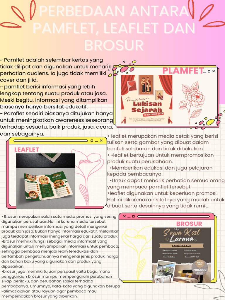 Perbedaan Pamflet, Leaflet, dan Brosur | PDF