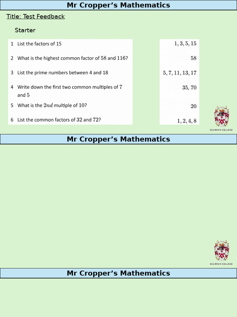 Year 9 Test Feedback | PDF