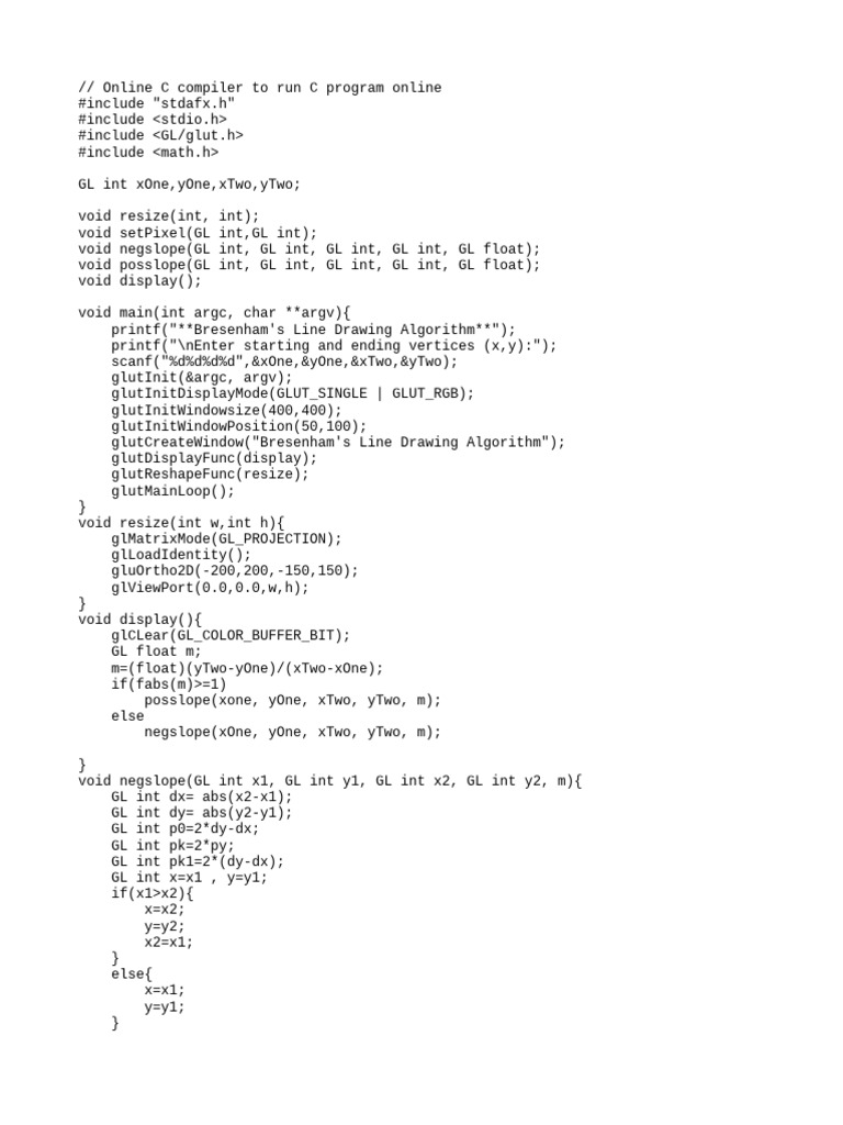 Bresenham's Code | PDF