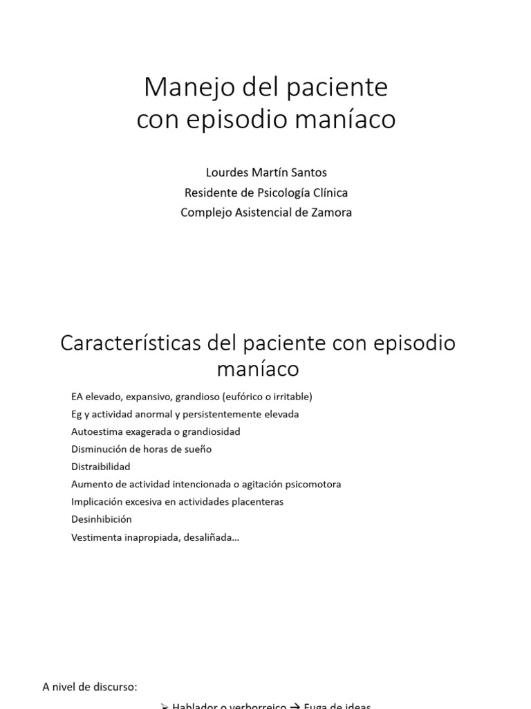 Manejo de Episodios Maníacos | PDF | Manía | Trastorno mental