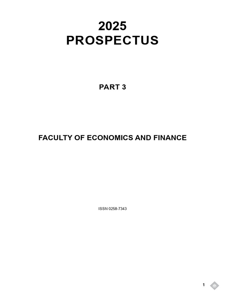 2025 TUT Economics & Finance Prospectus | PDF | Academic Degree ...