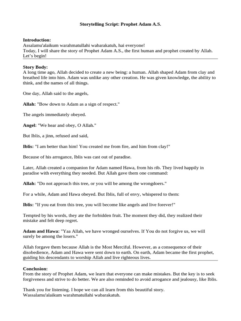 Storytelling Script | PDF