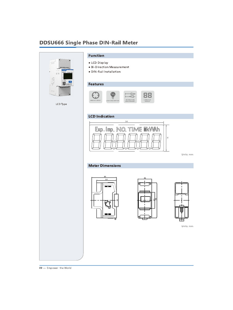 Dtsu666 Kwh Chint Single Phase | PDF