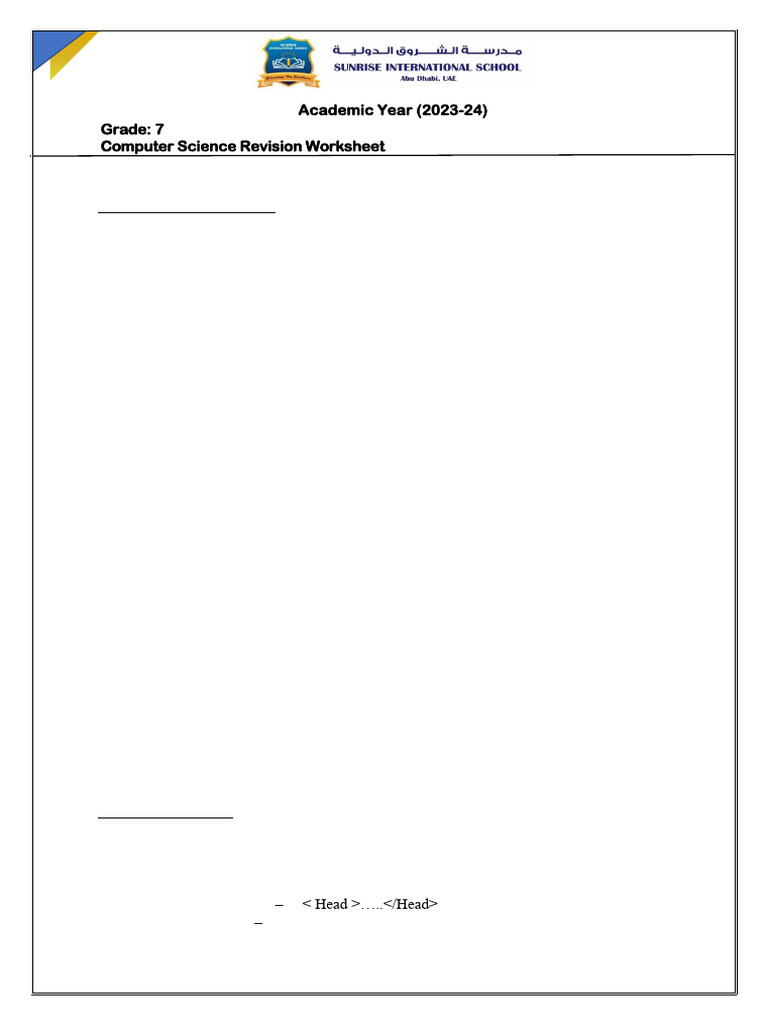 Grade 7 Computer Science Review | PDF