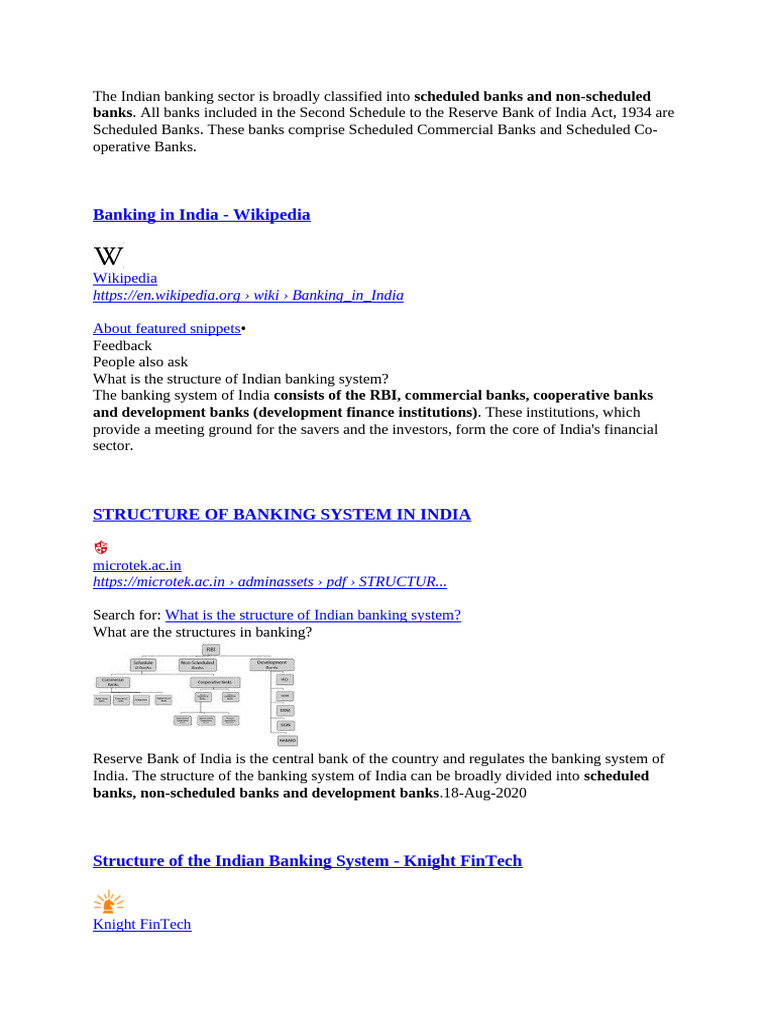Indian Banking Structure Overview | PDF | Capital Structure | Banks