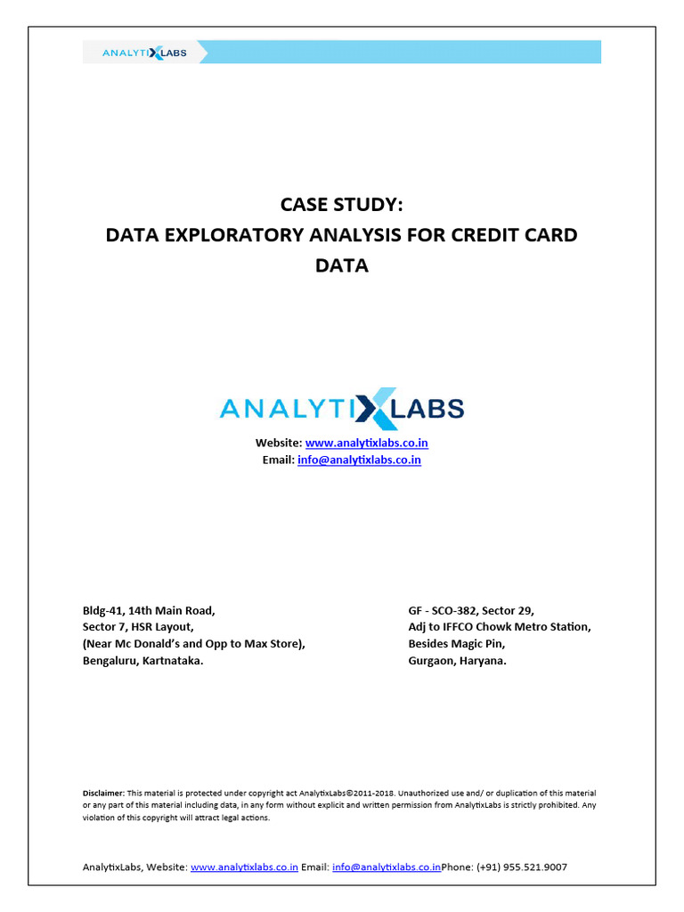 Credit Card Case Study - Case Study 2 | PDF | Credit Card | Analytics
