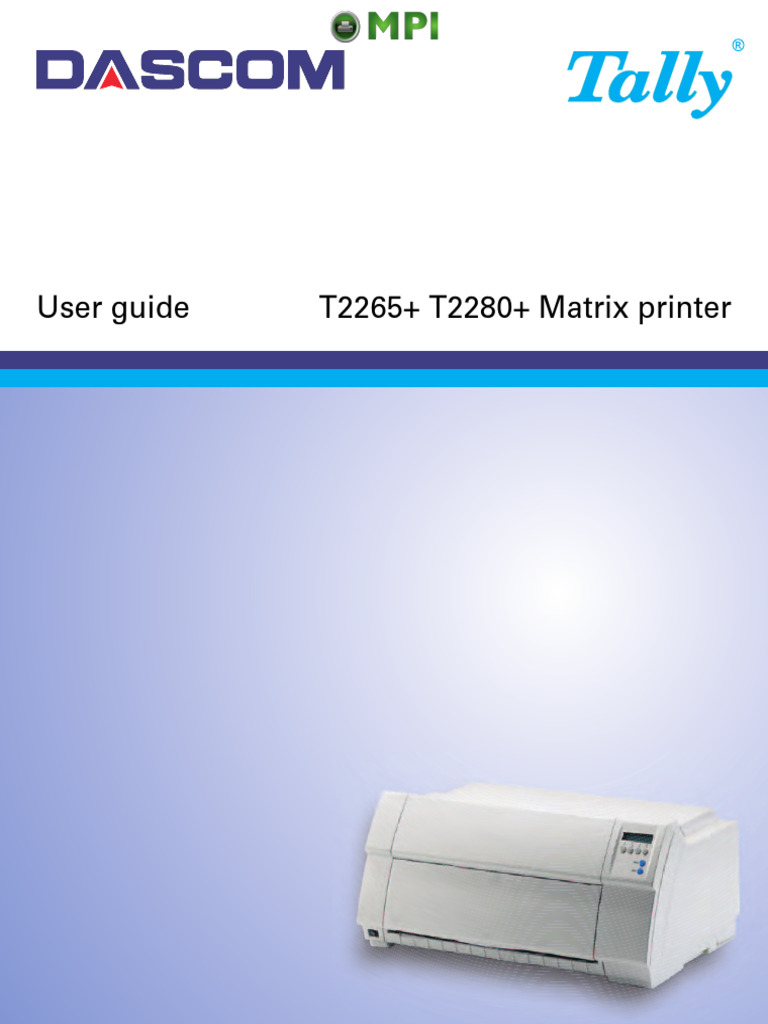 Tallygenicom T2265+user Guide | PDF | Printer (Computing) | Barcode