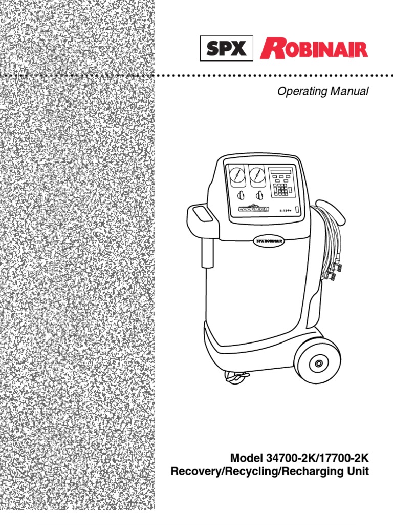 Robinair Recharge User Manual | PDF | Air Conditioning | Pump
