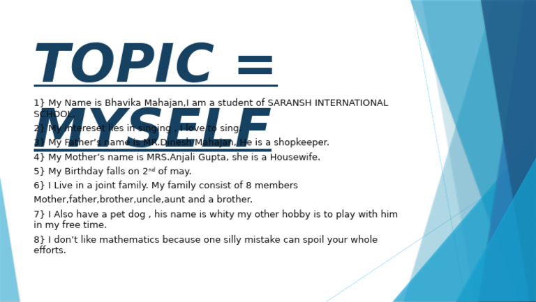 Topic Myself | PDF