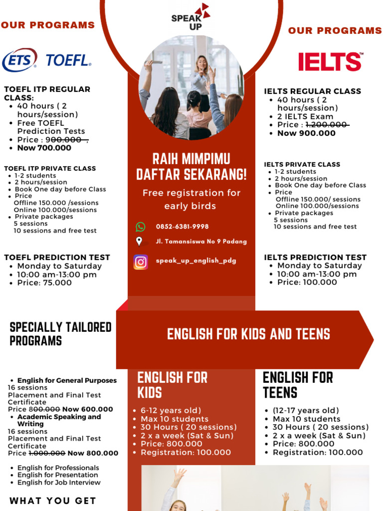 Brosur Speak Up English Padang... | PDF | Test Of English As A Foreign ...