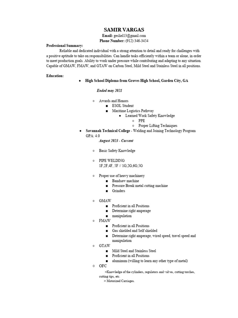 Skilled Welder and Reliable Worker | PDF | Welding | Construction