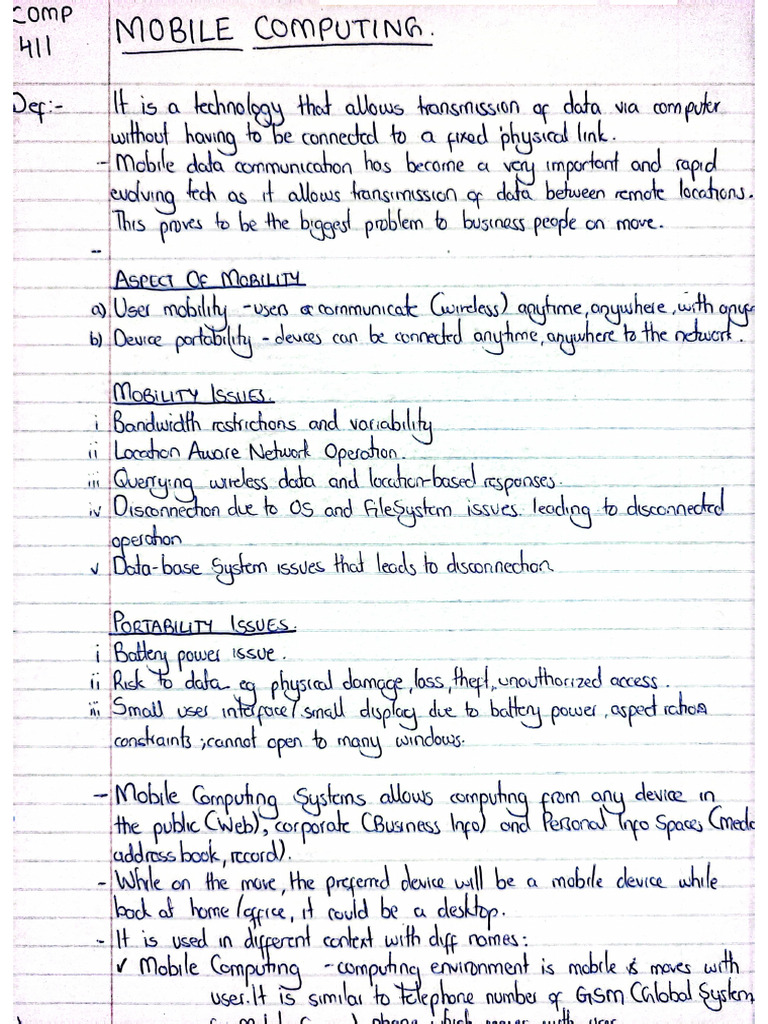 COMP 411 Mobile Computing | PDF