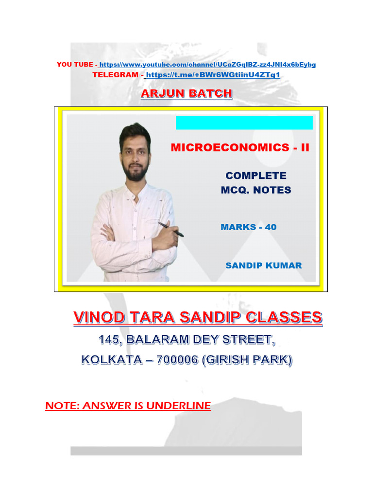 Microeconomics II: Monopoly MCQ Notes | PDF | Monopoly | Profit (Economics)