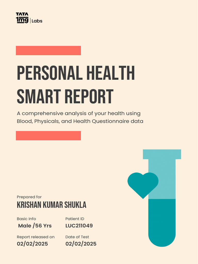 Personal Health Smart Report: Krishan Kumar Shukla | PDF | Cholesterol | Glycated Hemoglobin