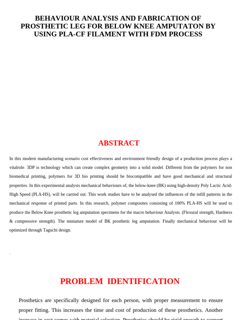 3D Printed Prosthetic Leg Analysis | PDF | 3 D Printing | Composite ...