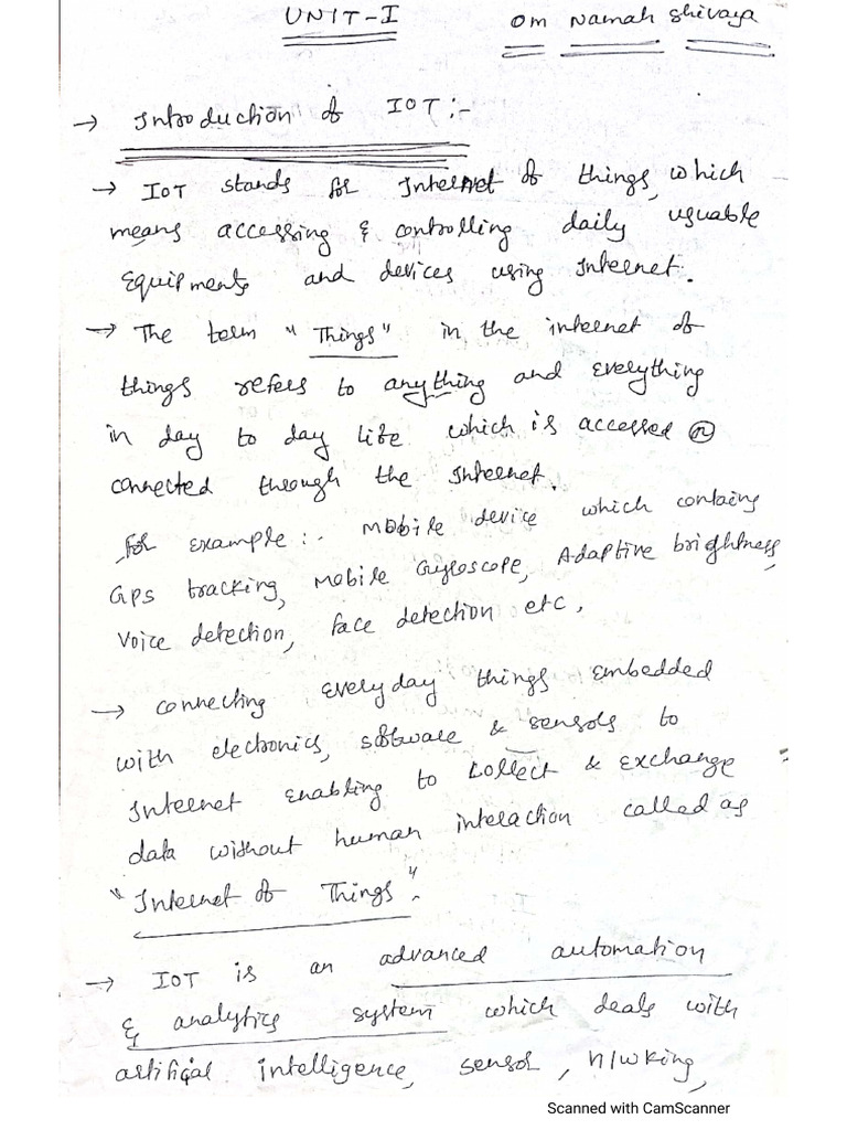 FIOT Unit-I (Introduction of IOT) | PDF