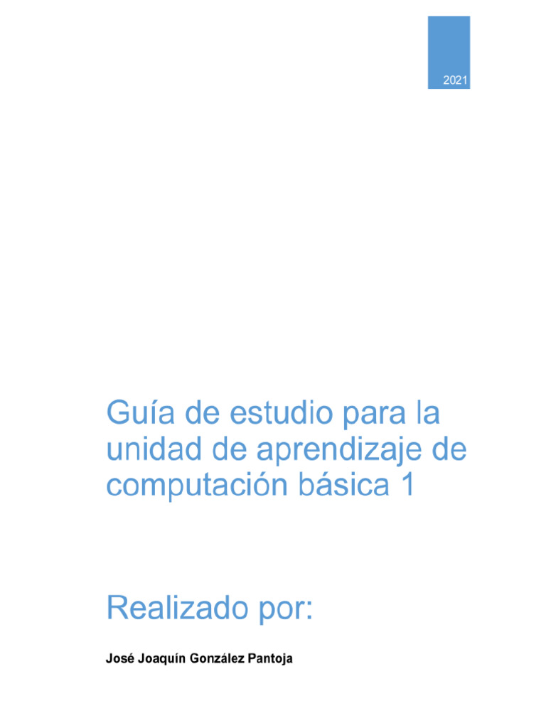 Guía de estudio para la unidad de aprendizaje de computación básica 1.docx | PDF | Procesador de ...