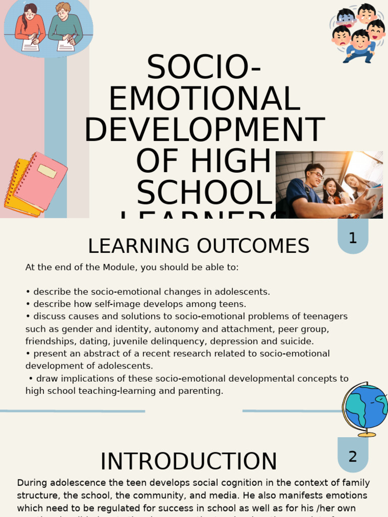 Socioemotional Dev't of High School Learners | PDF | Emotions | Adolescence