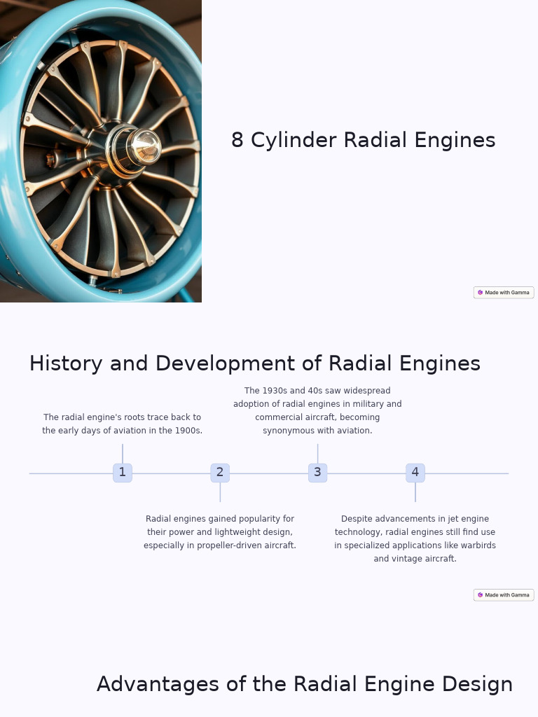 8 Cylinder Radial Engine Overview | PDF | Engines | Aircraft