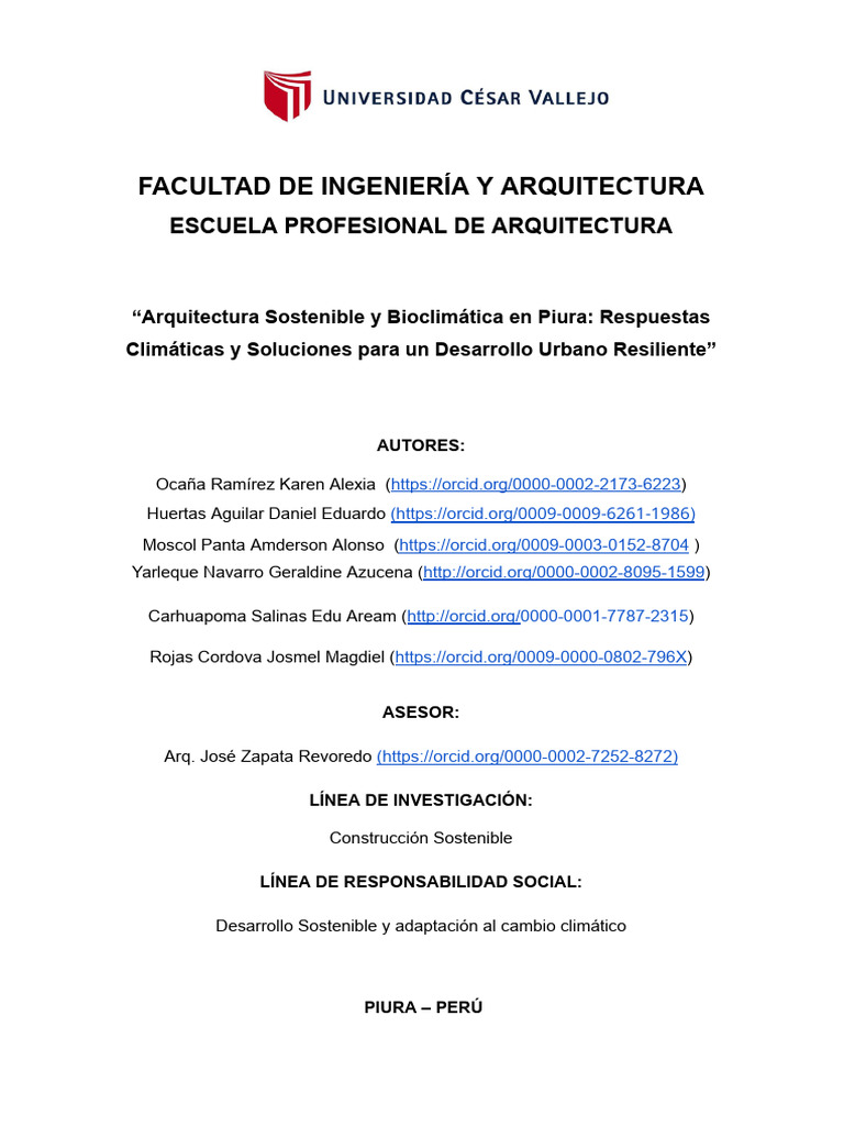 Arquitectura Sostenible en Piura | PDF | Ventilación (Arquitectura) | Clima