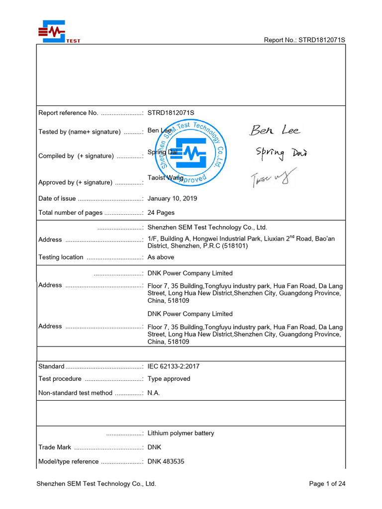 IEC 62133 2 2017 Battery | PDF | Rechargeable Battery | Electricity
