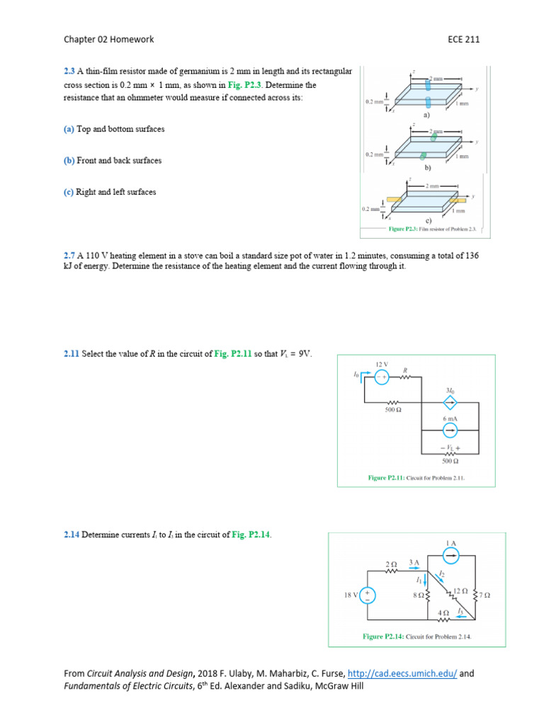 ECE211 HW02 Ch02 20250117 | PDF