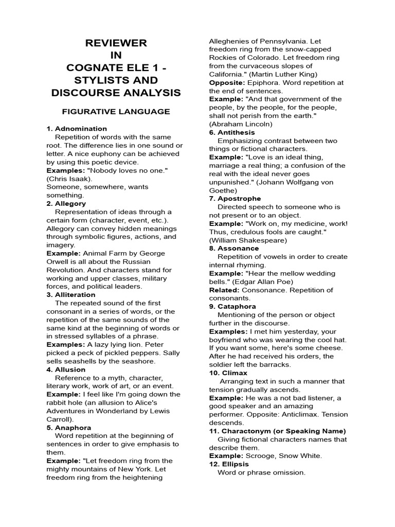 Cognate Ele 1 (Reviewer) | PDF | Bracket | Linguistics