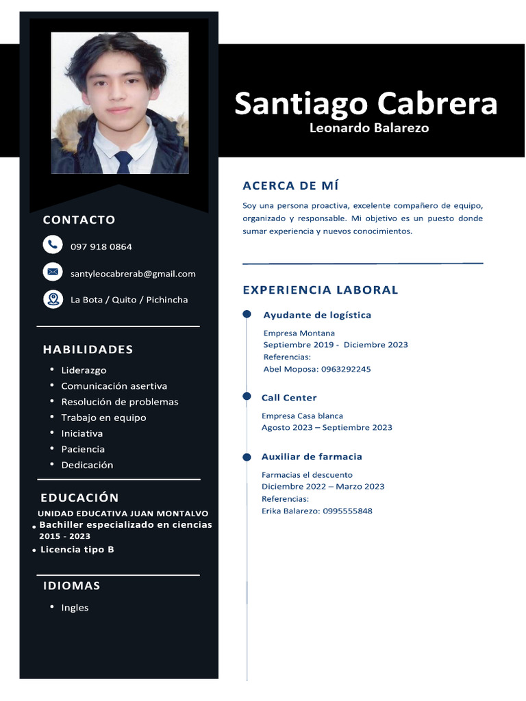 CV Santiago Cabrera | PDF