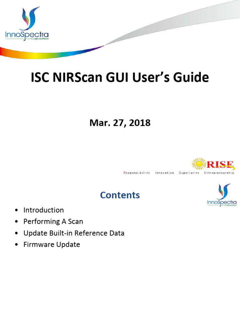 ISC NIRScan GUI User Guide | PDF | Personal Computers | Computing