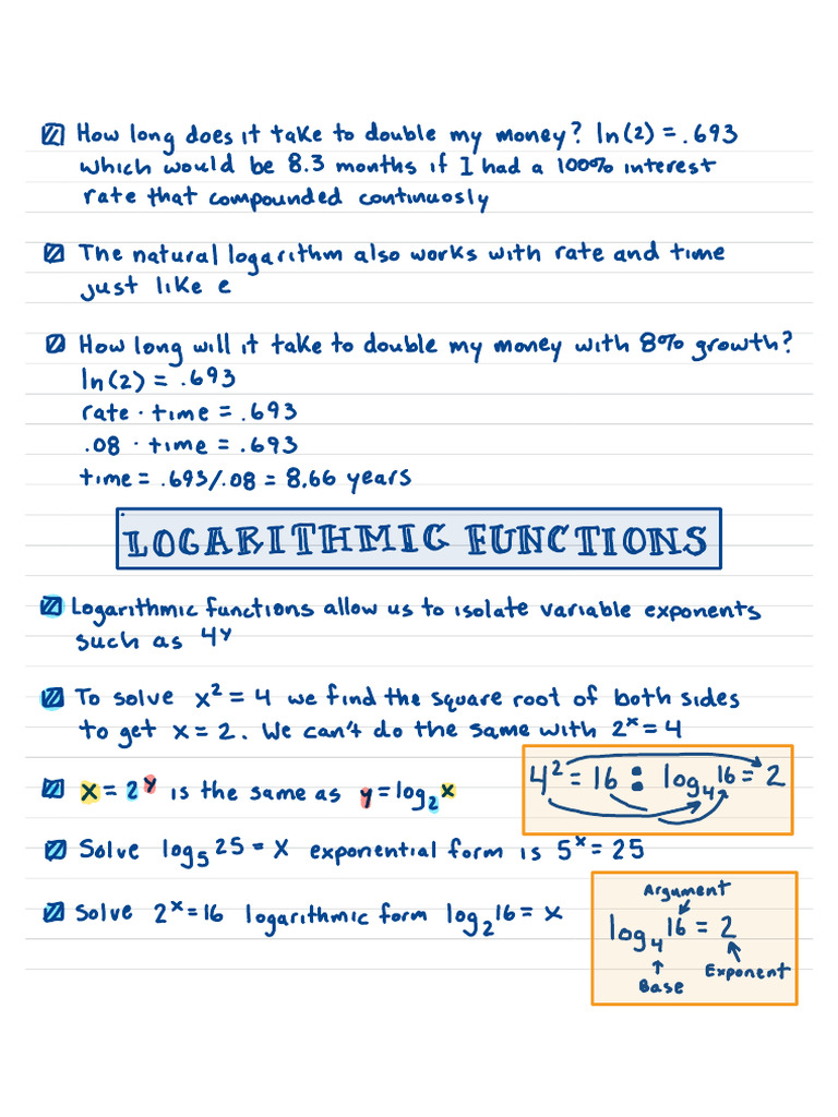 2829 | PDF | Logarithm | Exponential Function