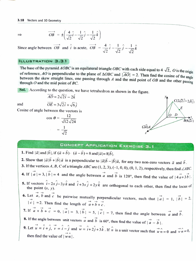 Unit Vectors and Triangle Area Calculations | PDF | Geometry | Triangle ...