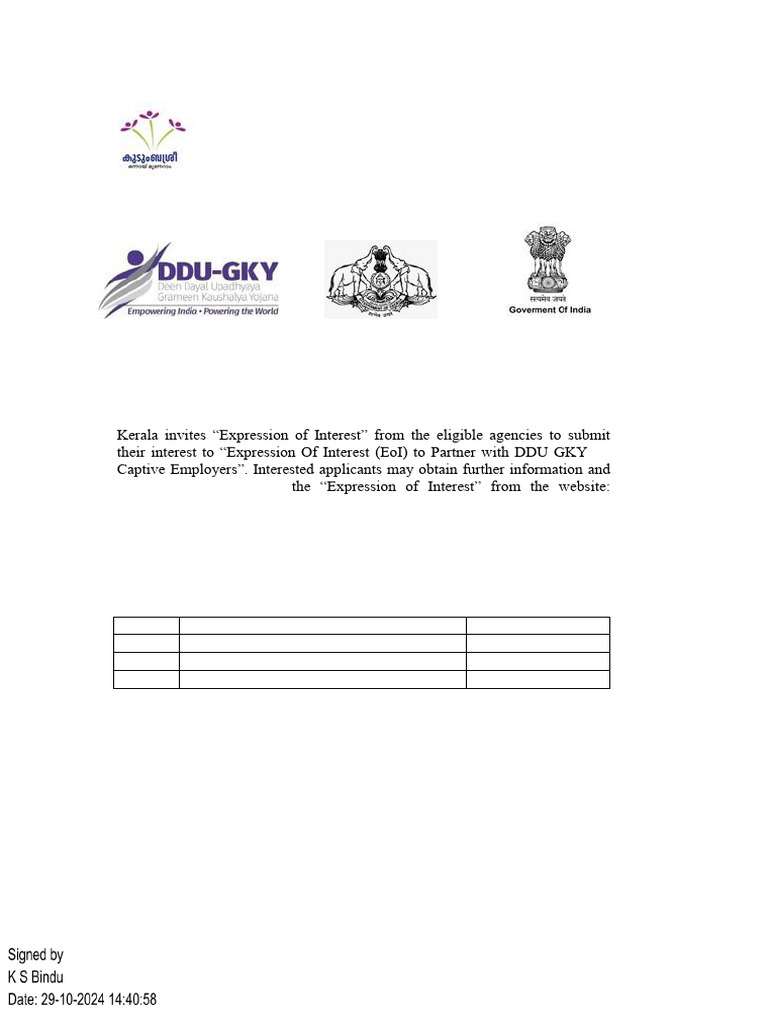 EoI - Captive Employer - Kerala | PDF | Employment | Recruitment