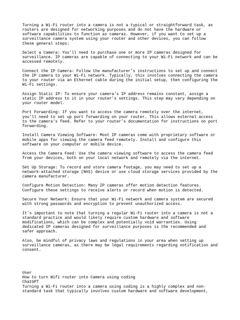 Turning a Wi-Fi Router Into a Camer | PDF | Computer Network | Wi Fi