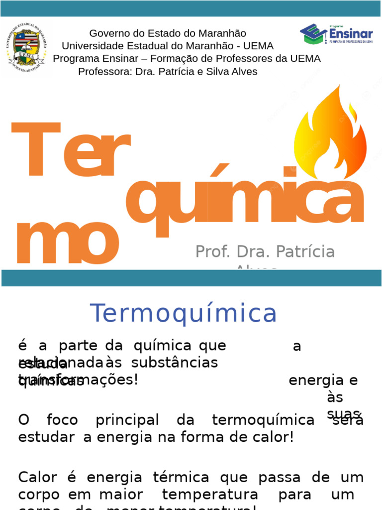 AULA 6 - TERMOQUIMICA | PDF | Entalpia | Combustão