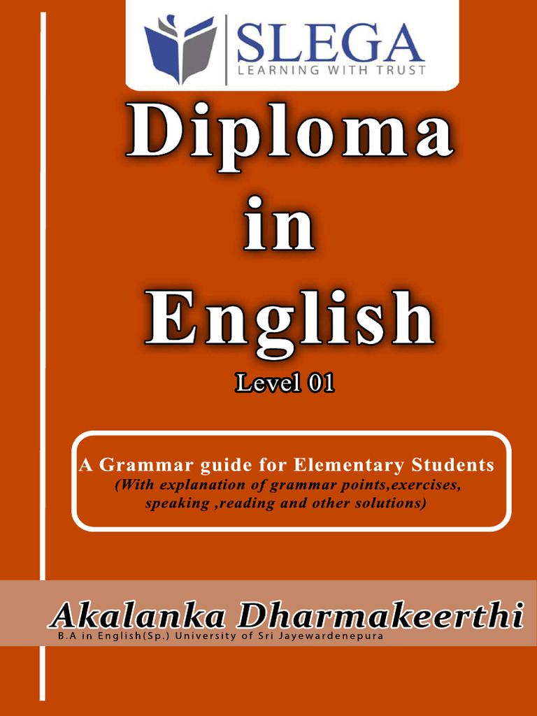 SLEGA COLLEGE - Diploma in English (Tamil) Grammar Book Level (01) | PDF