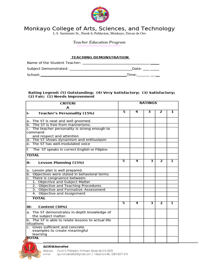 DEMONSTRATION | PDF | Teachers | Teacher Education