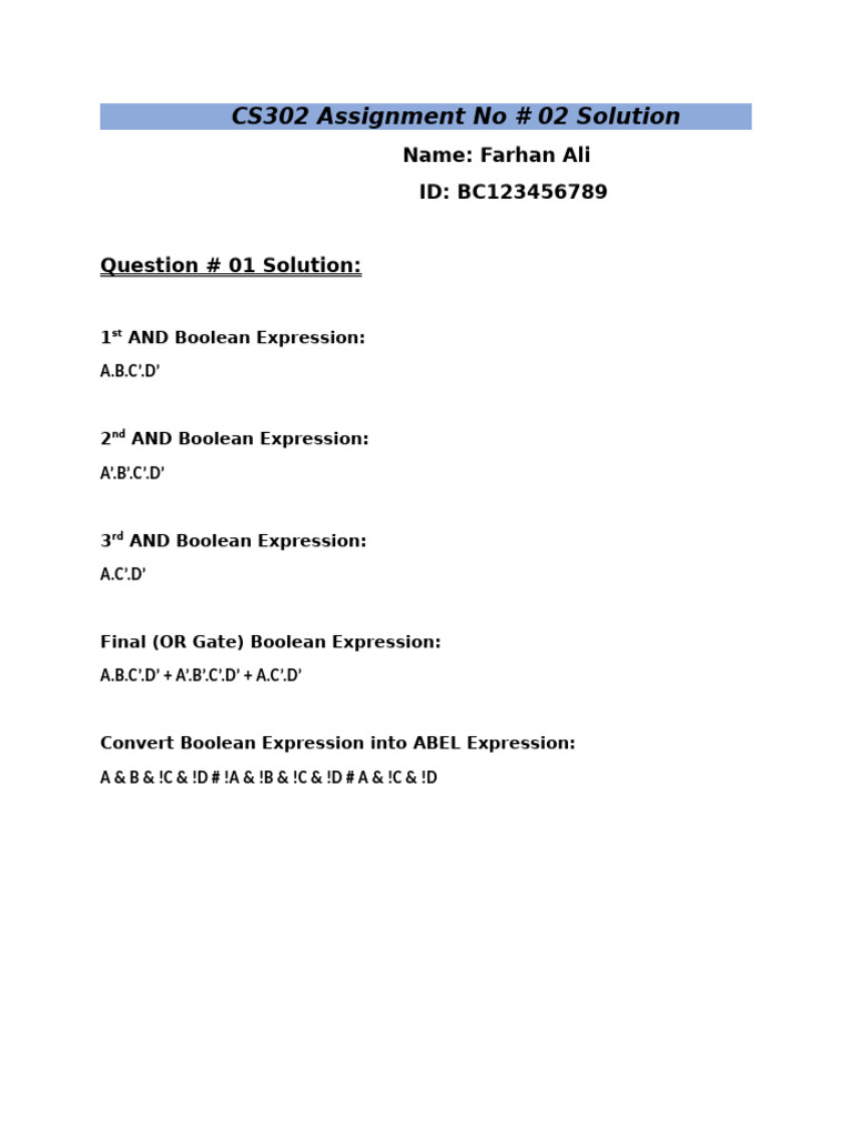 CS302 Assignment | PDF