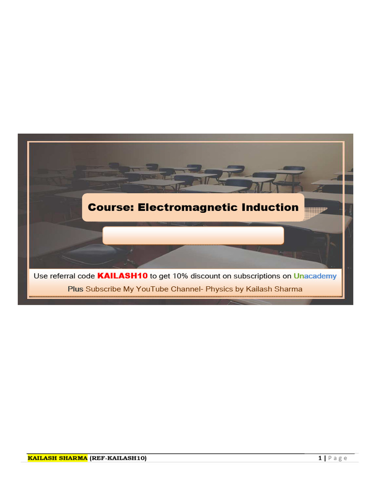 05 Electromagnetic Induction - Emi - Student Copy With Ans New - 09!09!2022 - Upadated | PDF ...