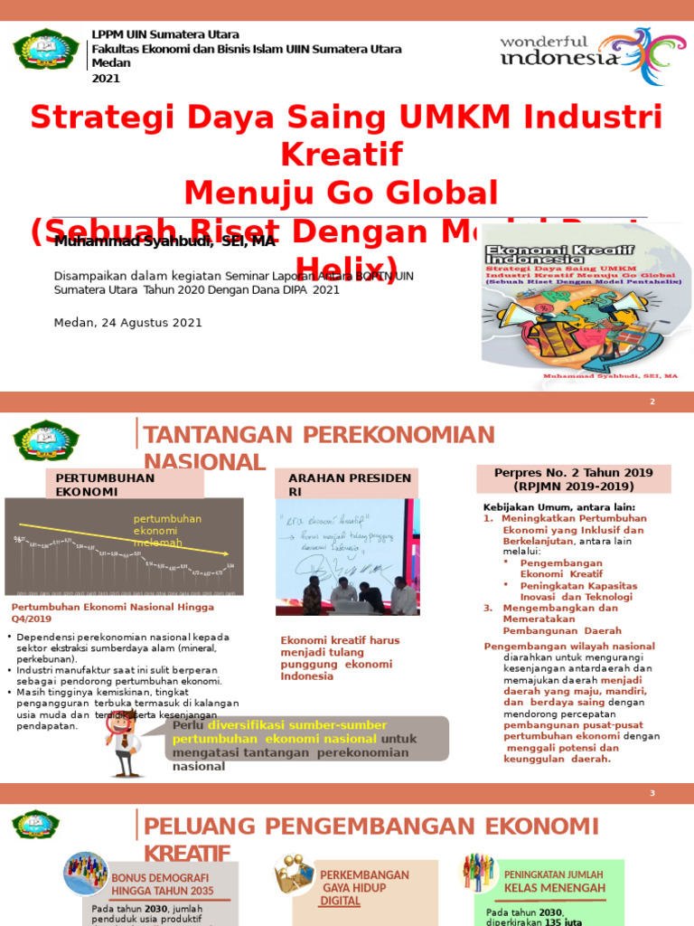 KEBIJAKAN DAN STRATEGI PENGEMBANGAN EKONOMI KREATIF | PDF