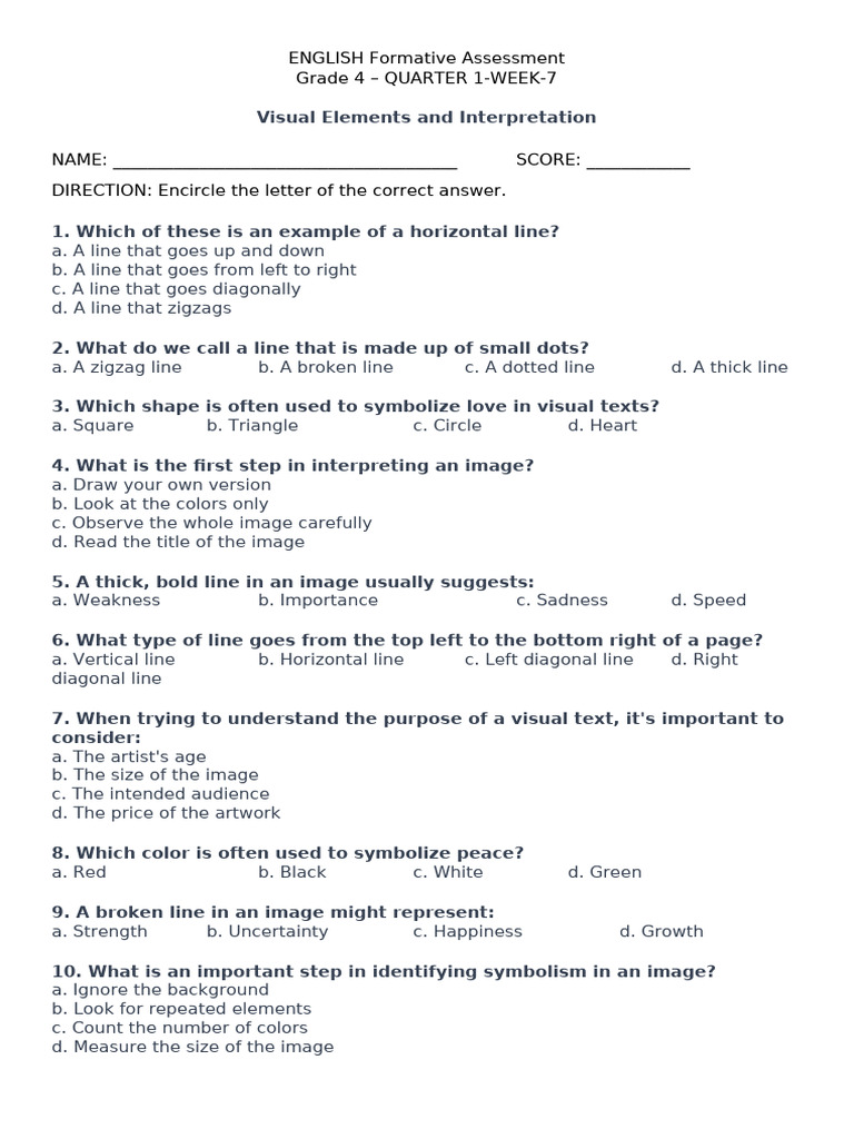 ENGLISH Formative Assessmen7 | PDF