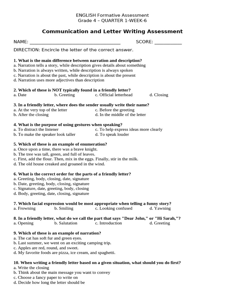 ENGLISH Formative Assessmen6 | PDF | Communication | Human Communication