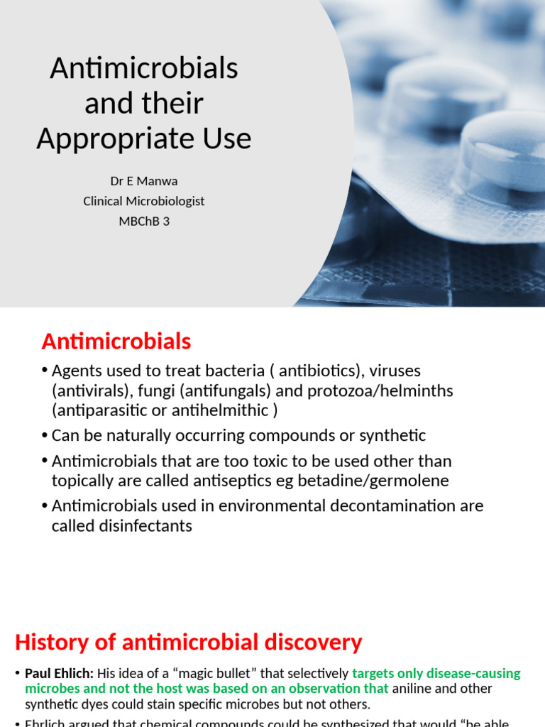 Antimicrobial and Their Appropriate Use | PDF | Antimicrobial ...